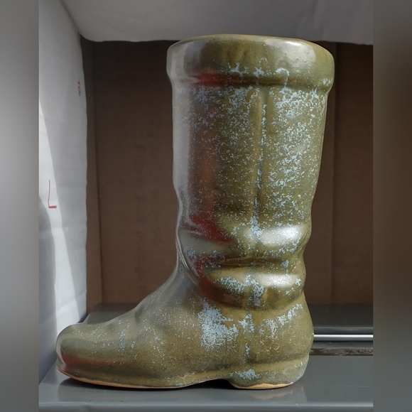 Unmarked | Accents | Vintage Frankoma Pottery Style Cowboy Boot Vase ...